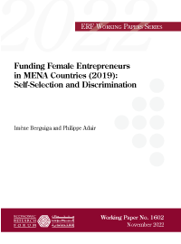 Funding Female Entrepreneurs in MENA Countries (2019): Self-Selection and Discrimination ...