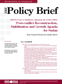 Post-conflict Reconstruction, Stabilization and Growth Agenda for Sudan ...